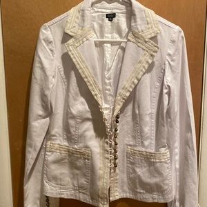 Aziz | Jackets & Coats | Aziz White Boho Jacket With Back Detail Nwt ...